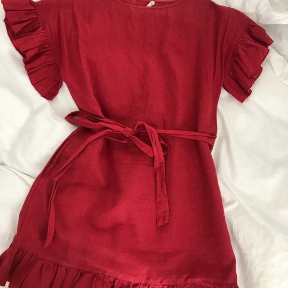 Mango | Dresses | Ruffled Red Mini Mango Dress M | Poshmark
